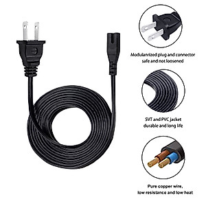 8ft 2 Prong Power Cord Replacement for Sony PlayStation 2 PS2 Slim Power Cord AC Cable