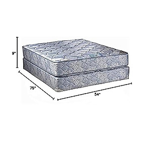 Dream Solutions USA Chiro Premier Orthopedic Gentle Firm (Blue Color) Full Size (54"x75"x9") Mattress and Box Spring Set - Fully Assembled, Long Lasting and 2 Sided