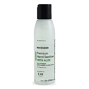 McKesson Premium Hand Sanitizer with Aloe 4 oz. Ethyl Alcohol Gel Bottle, 53-27032-4 - Case of 24