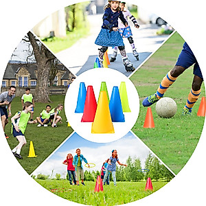 3 in 1 Carnival Outdoor Games Combo Set, Cornhole Bean Bags Ring Toss Game for Kids Adults Birthday Party Backyard Games Obstacle Course Supplies Plastic Cone Set 26 Piece