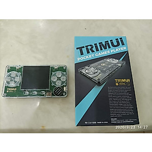 TRIMUI Handheld Game Console, Mini Game Player with 6000+ Classical Games and 2.0-Inch IPS Screen, Portable Video Game Console with Rechargeable Battery (Dark Grey Back+Black PCB)