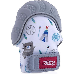 Nuby Soothing Teething Mitten (2 Count, Grey)