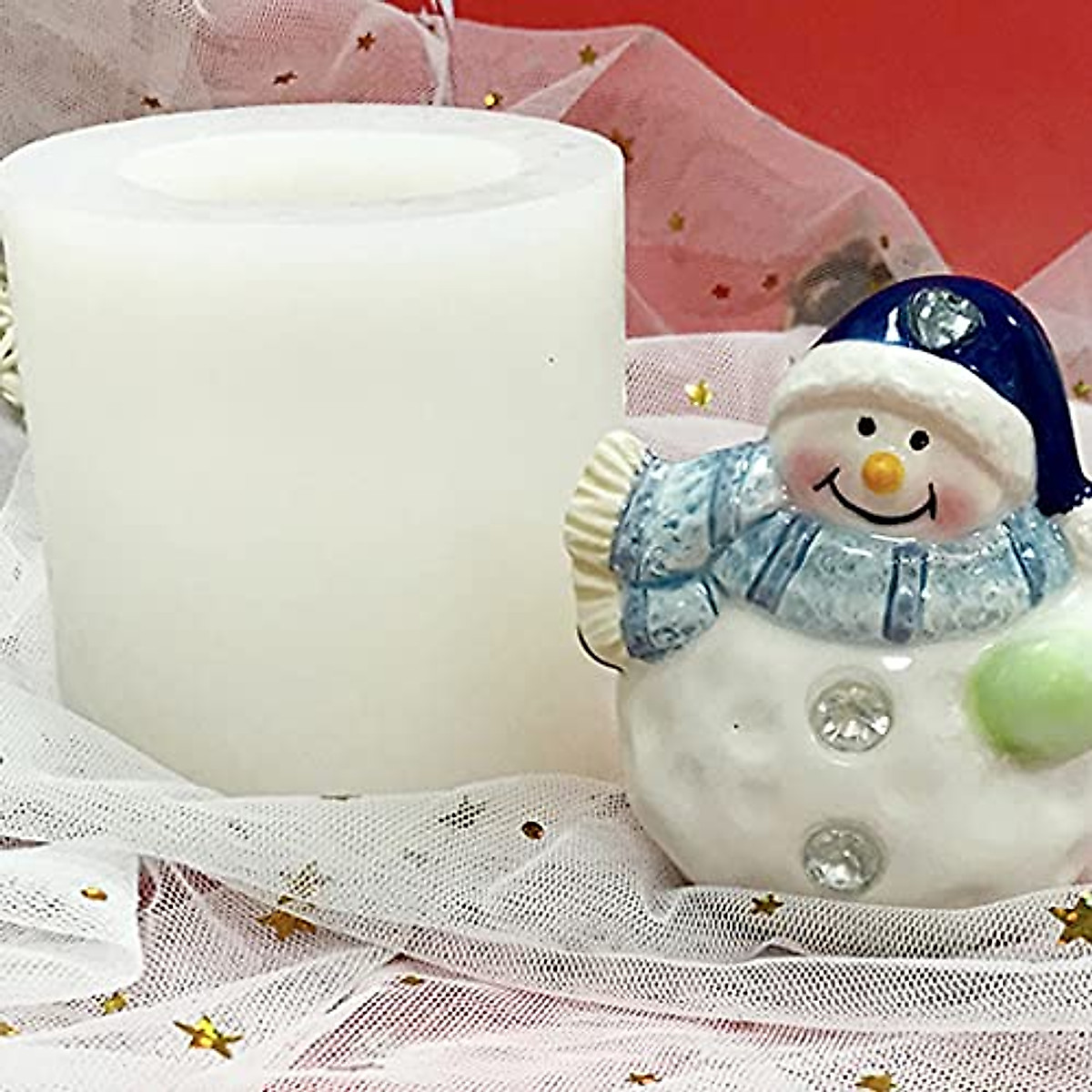Home Interior Ornament Silicone Rubber Christmas Snowman Candle Mould Delicate Baby Props Photography Gifts for Girls