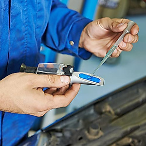 Antifreeze Refractometer 4-in-1 Coolant Tester Refractometer for Checking Freezing Point of Automobile Antifreeze Systems, Anti Freeze Tester Refractometer for Battery Acid, Ethylene Propylene Glycol