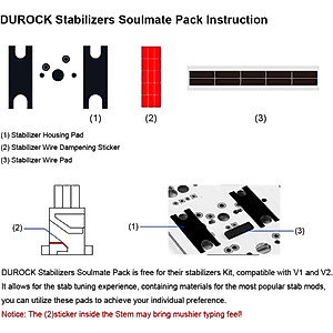 DUROCK Stabilizer V3, Screw in Stabilizers with 2u 6.25u 7u Wires, PCB Mount Keyboard Stabilizers for Mechanical Keyboards (V3 Clear 80% Kit)