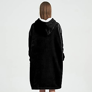 COLOOR FOL Black Wearable Blankets Adult Hoodie Blanket Women Men Big Oversized Hoodie Sweatshirt