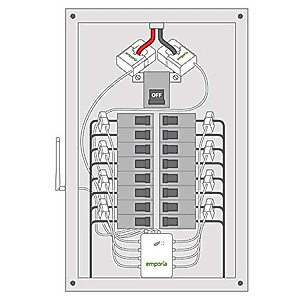 Smart Home Energy Monitor with 8 50A Circuit Level Sensors | Vue - Real Time Electricity Monitor/Meter | Solar/Net Metering