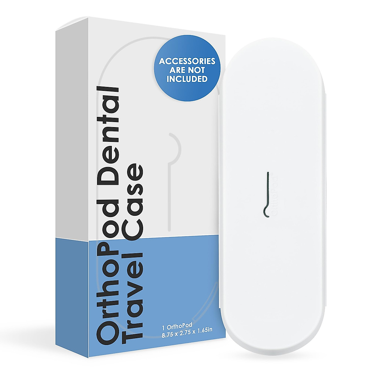 OrthoKey OrthoPod Dental Travel Case - Secure Storage for Aligners, Retainers, and Invisalign - Convenient Toothbrush and Toothpaste Holder - Clear Removable Grabber - Sterile Storage