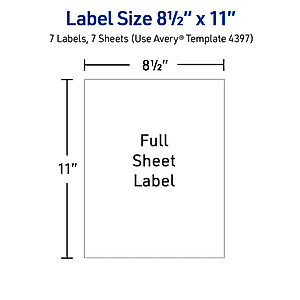 Avery Printable Sticker Paper, Glossy Clear, 8.5" x 11", Laser & Inkjet Printers, 7 Sheets (4397)