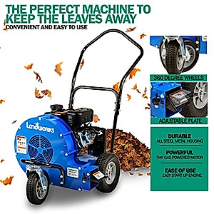 Landworks Leaf-Snow Blower Wheeled Walk Behind & Lawn & Garden Utility Cart/Beach Wagon [Bundle Deal]