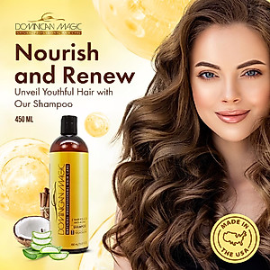 DOMINICAN MAGIC Hair Follicle Anti-aging Shampoo, Strenghtening Shampoo with Rosemary to Stimulate Hair Growth, 15.87 Oz, 15.87 Ounces