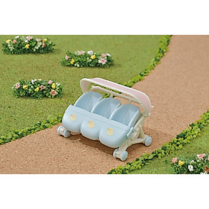 Calico Critters Triplet Stroller - 2-in-1 Stroller and Car Seat Accessory for Triplet Babies