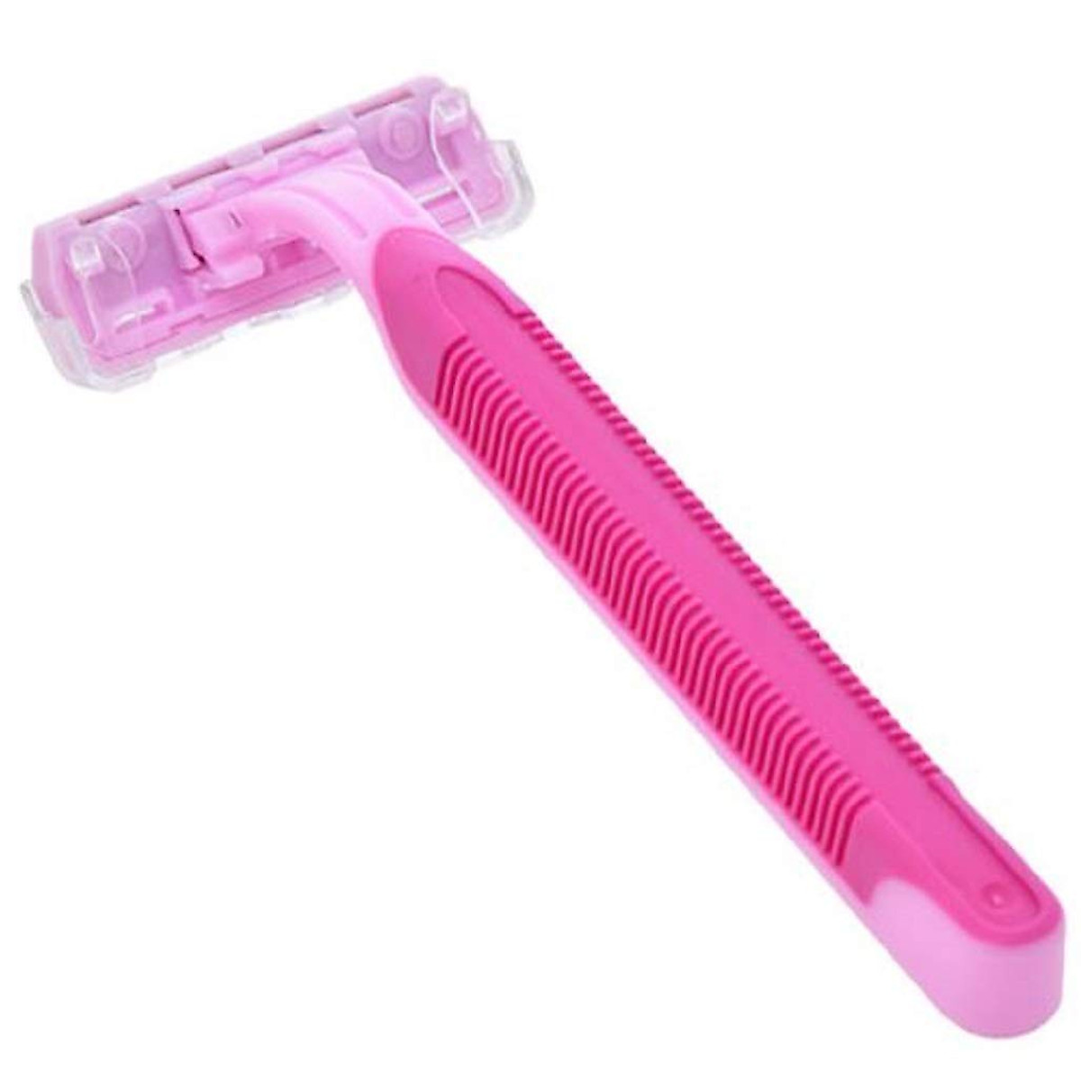 Women's Disposable Razors with Lubricating Strips, Triple (Three) Blade, Rubber Grip, 15-ct Set