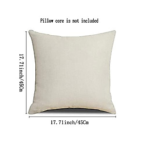 Vanwhoi Linen Throw Pillow Cover 18x18 inch Set of 4 Ink Painting Flower and Bird Decorative Cushion Cover for Home Sofa Patio Hallway Garden Bench 18x18 inch