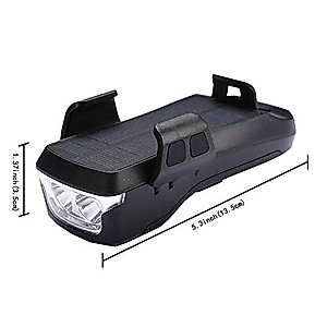 Multifunctional Bike LED Headlight 4000mAh Bicycle Front Lamp 550 Lumens USB Rechargeable Waterproof Cycling Light with Solar Power Bank & Loud Horn & Phone Bracket Holder (with Solar Power)