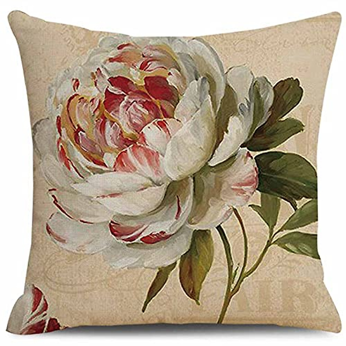 CARROLL 18" x 18" Retro Garden Farm Flower Pattern Spring Decoration Throw Pillow Cover Home and Outdoor Decoration Pillow Case Sofa Cushion Cover a Set of 4