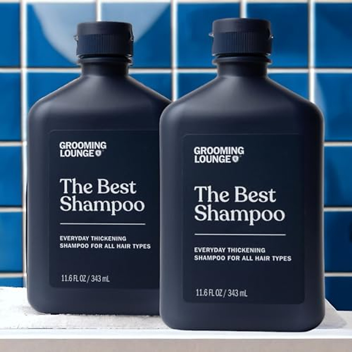 Grooming Lounge The Best Shampoo - Scalp Clarifying, Frizz Control Hair Wash for Men - Promotes Hair Length and Strength - Clean, Stimulating Peppermint Fragrance with Rosemary for Regrowth - 2 pack
