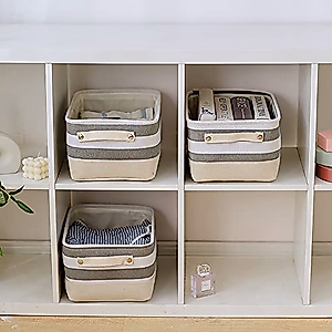 SOUJOY 4 Pack Storage Baskets for Closet, Foldable Fabric Storage Bin with Handles, 15.9" L x 12" W x 8.3" H Shelf Organizer Box for Nursery Toy, Home, Office