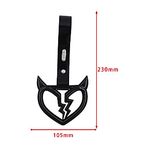 jdm Devil Demon Broken Heart Black TSURIKAWA Ring Subway Train Bus Handle Strap Charm Drift