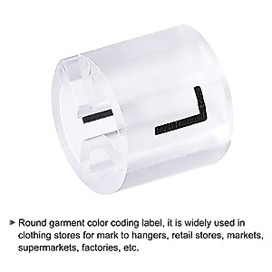 MECCANIXITY Clothes Hanger Marker L Fit 3.5mm Rod for Garment Color Coding Clear Count 100