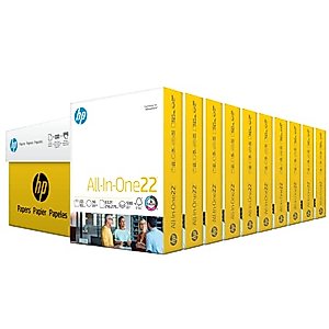 HP Printer Paper | 8.5 x 11 Paper | All-In-One 22 lb |10 Ream Case - 5,000 Sheets |96 Bright | Made in USA - FSC Certified |207010C