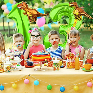 LEBERY Dinosaur Number 3 Ballloon, 40 Inch Green Number 3 Balloon, Mini Dino Foil Balloons Baby Dinosaur Balloons for Kid Dino Theme Jungle 3rd Birthday Baby Shower Party Decorations