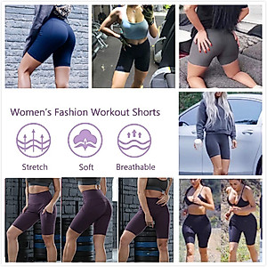 TYUIO High Waist Workout Yoga Shorts Women Running Biker Shorts with Pockets Black XL