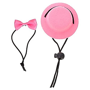 balacoo Small Pet Bowtie Hamster Hat and Bowtie Guinea Pig Black Cap Bow Tie Cool Pet Small Animal Outfit Cosplay Suit for Rats Sugar Glider Chinchilla Ferret Hedgehogs Hamster Top Hat