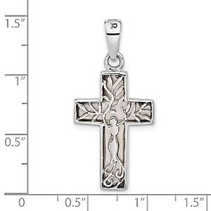 925 Sterling Silver Rhodium Plated Reversible Simulated Mother of Pearl Religious Faith Cross Pendant Necklace Measures 30.02x17.52mm Wide 2.63mm Thick Jewelry for Women