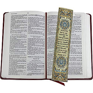 Healing, Woven Fabric Christian Bookmark, by His Stripes We are Healed, Silky Soft Isaiah 53:5 Flexible Bookmarker for Novels Books and Bibles, Traditional Turkish Woven Design, Memory Verse Gift