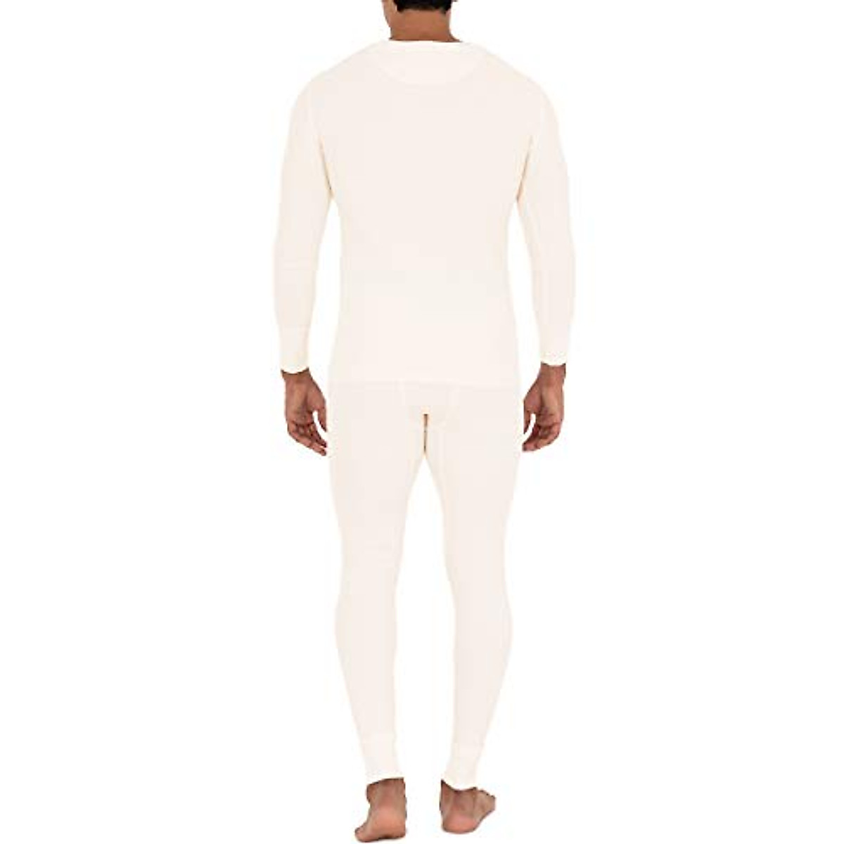 Fruit of the Loom Men's Recycled Waffle Thermal Underwear Crew Top, Natural, Medium, Pack of 1