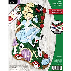 Bucilla Felt Applique 18" Stocking Making Kit, Christmas in Wonderland, Perfect for DIY Arts and Crafts, 89314E