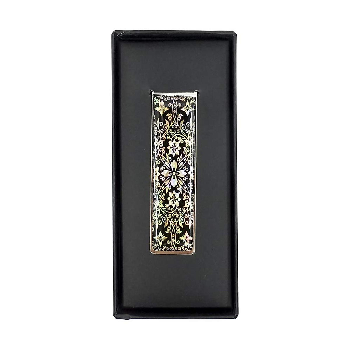 Mother of Pearl Money Clip Wallet Credit Card Slim Bussiness Card Stainless Steel Holder Noble Gift Collection (Creeper)