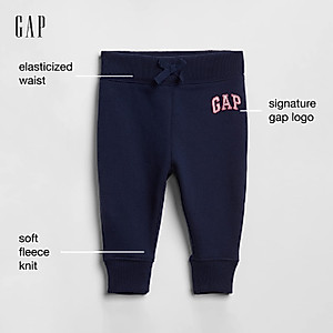 GAP Baby Girls Logo Pull-on Joggers Sweatpants, Elysian Blue, 12-18 Months US