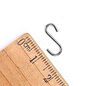 Senkary 200 Pieces 0.55 Inch Length Mini S Hooks Extra Small S Hooks Metal S-Shaped Hooks for Crafts, Jewelry and Hanging (Silver)