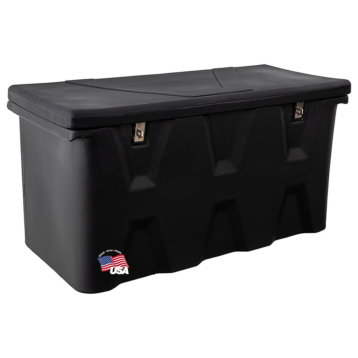 Buyers Products 1712240 Black Poly All-Purpose Storage Chest w/Hasp & Stainless Steel Hinge, 6.3 cu. ft, Made In The USA, Lightweight Storage, Dent-Resistant, Outdoor Storage Box