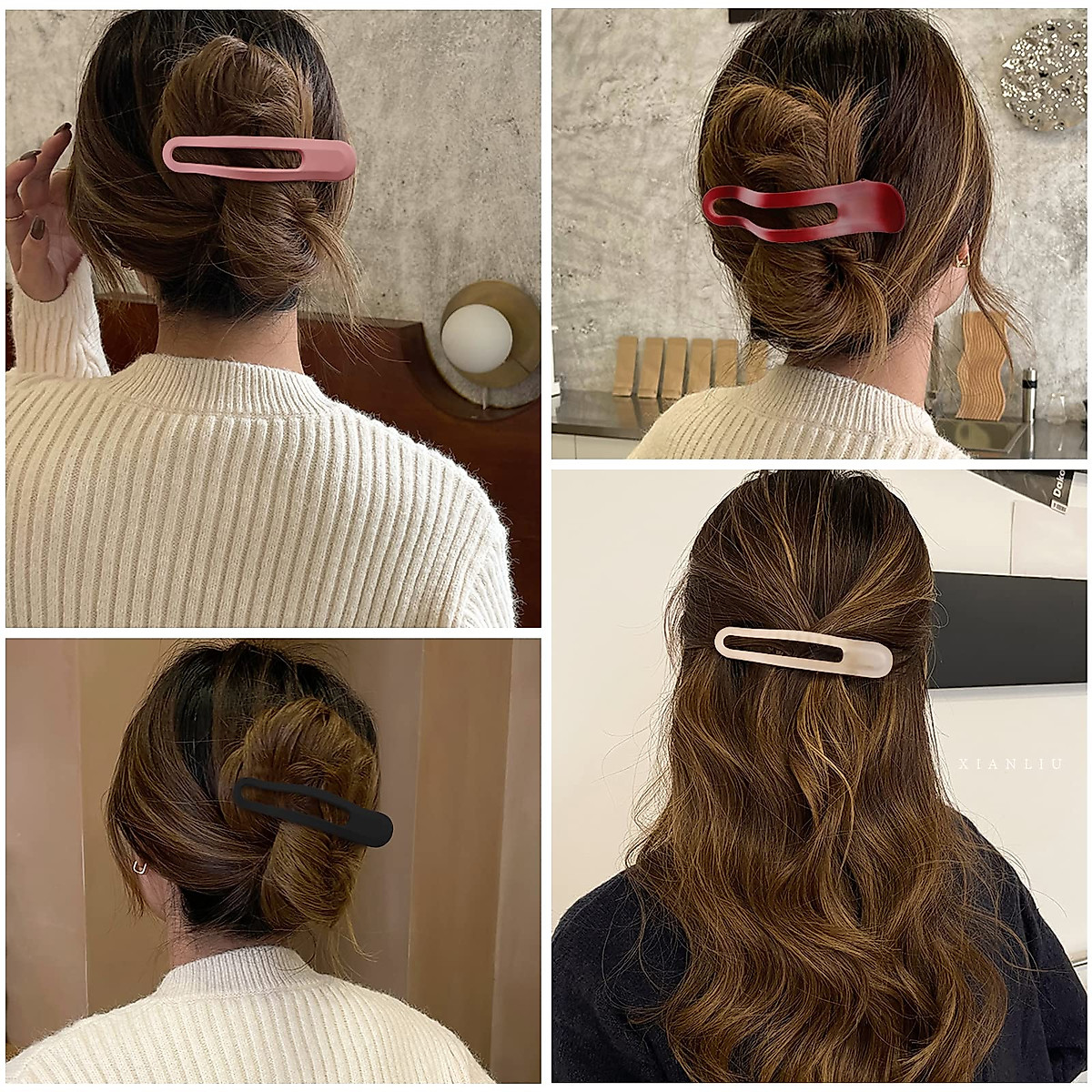 Magicsky 12 PCS Alligator Hair Claw Clips, French Matte Barrette Non-Slip Large Duckbill, Functional Raised & Wide Teeth Hair Decor Grip, Styling Beauty Accessory for Women and Girls Thick Thin Hair