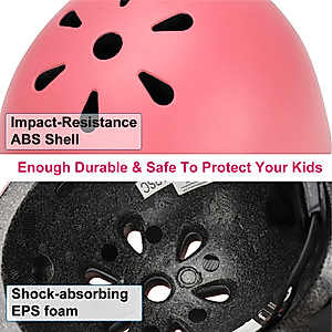 KAMUGO Kids Bike Helmet, Toddler Adjustable Helmet for Ages 2-14 Kids Boys Girls Multi-Sport Helmet for Skateboard Roller Skateing Bicycle Scooter Blance Bike