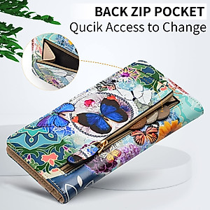 APHISON Wallet Women Ultra Slim Thin Leather Womens Wallet RFID Blocking Credit Card Holder Bifold Clutch Long Ladies Billfold