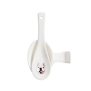 Pet Portrait Porcelain Spoon & Spoon Rest Set (French Bulldog)
