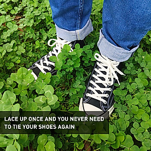 UamGlsob 2 Pairs 5/16" Wide Elastic Shoe Laces Replacement Laces for Converse High Tops Sneakers, Stretch Flat Shoelaces Shoe Strings for Vans High Tops Skate Shoes (03-White, 54'')