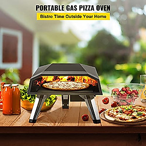 VEVOR Gas Pizza Oven, Stainless Steel Propane Pizza Oven, Gas Fire Pizza Oven with 12" Pizza Stone, Portable Gas Pizza Oven with Foldable Legs, Gas Powered Pizza Oven for Outdoor Camping-Global Patent