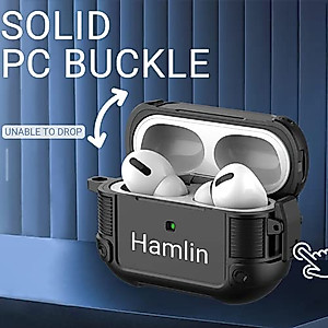 AIPNIS Custom Text Case Compatible with AirPods Pro (2nd Generation), Sturdy Shockproof Protective Case Personalized Gift,for Airpods Pro 2022 Durable Armor Cover, with Keychain