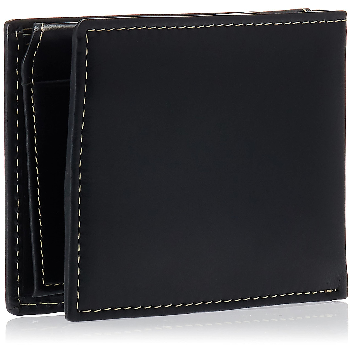 Timberland mens Leather Wallet With Attached Flip Pocket, Black (Cloudy), One Size