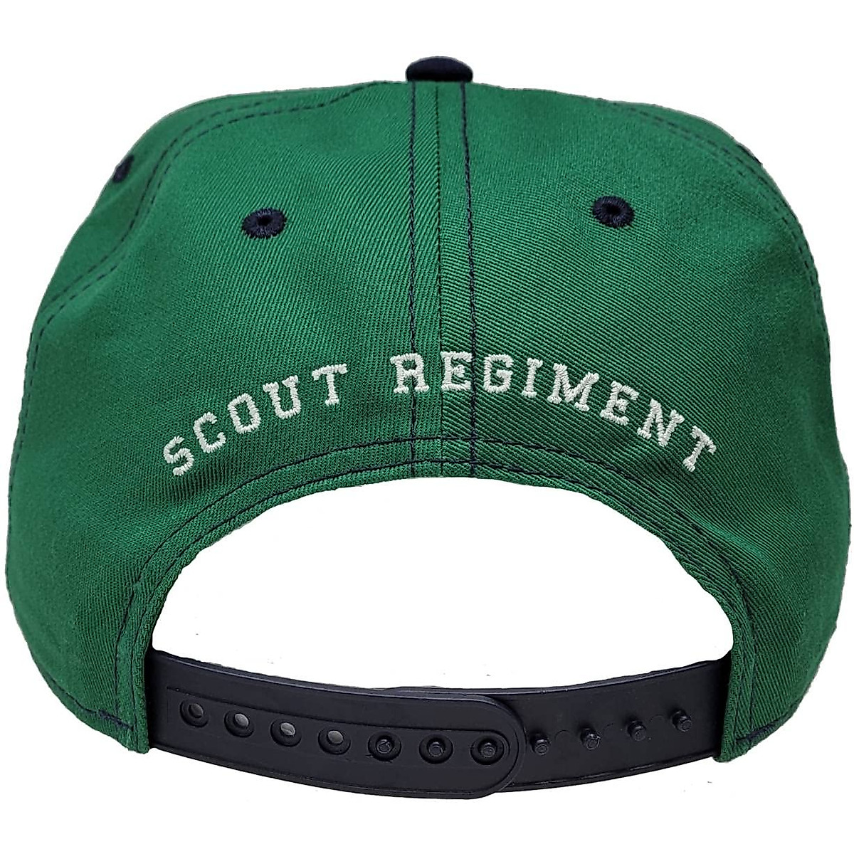 Attack on Titan Season 4 Green and Black Scout Regiment Shield Embroidered Flat Bill Snapback 5 Panel Adult Unisex Hat
