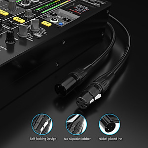 Yinker XLR Microphone Cable Male to Female 5 Feet 2 Pack, 3 Pin XLR Male to Female Mic Cord, Oxygen-Free Copper(OFC) for Audio and Sound Equipments