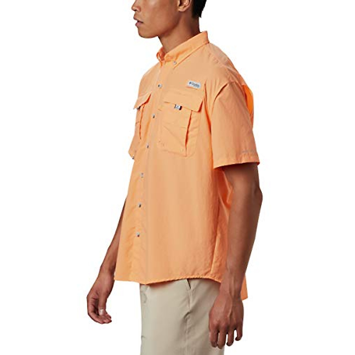 Columbia Men's Bahama II UPF 30 Short Sleeve PFG Fishing Shirt, Bright Nectar, Large