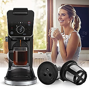 Reusable Coffee Filter for Ninja Coffee Maker, 4 Pack Refillable K Cup Coffee Pods with BPA Free and Stainless Steel Mess Material Compatible with Ninja CFP201 CFP301 CFP400 Dual Brew Pro Coffee Maker