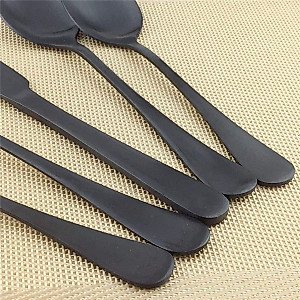 puzhlerMatte black 8-piece 304 Stainless Steel Salad Forks Dessert Forks Set, Dishwasher Safe, 6.7 Inches