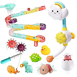 Bath Toy Bathtub Toy with Shower and Floating Squirting Toys, Fishing Game for Toddles and Babies